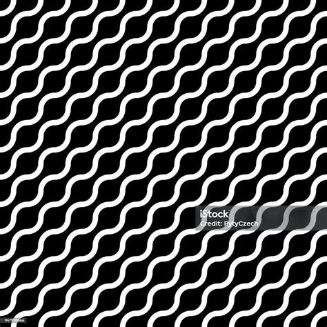 검은 배경에 대각선 배열에 있는 하얀 파도 함께 추상 완벽 한 패턴입니다 간단한 평면 기하학적 벡터 일러스트 레이 션 개념에 대한 스톡 벡터 아트 및 기타 이미지 Istock