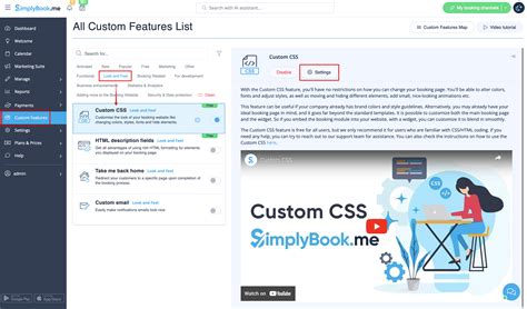 Custom Css Custom Feature Custom Features Simplybookme