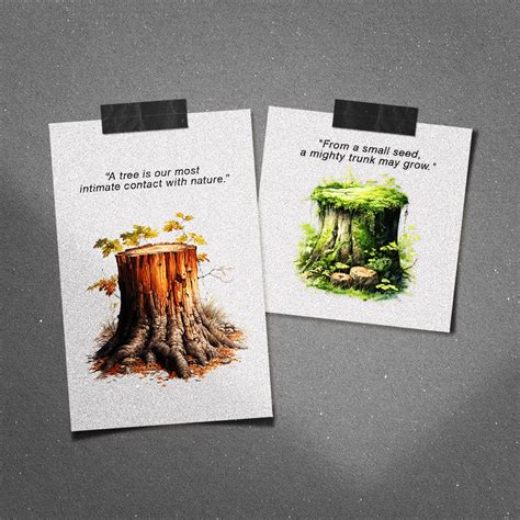Tree Stump Watercolor Watercolor Tree Trunk Tree Stump Bundle Clipart Tree Stump Crafting