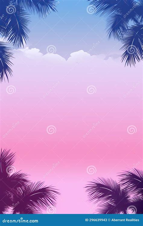 Tropical Background With Palm Trees And Sky Stock Illustration Illustration Of Outdoors Plant