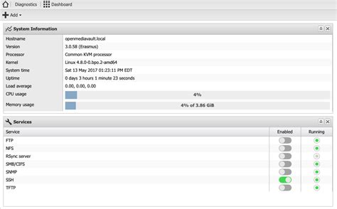 Omv Webui Dashboard Incorrectly Showing Running Services General