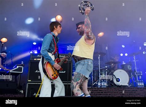 The Norwegian Hard Rock And Punk Rock Band Turbonegro Performs A Live Concert Sukkerbiten In