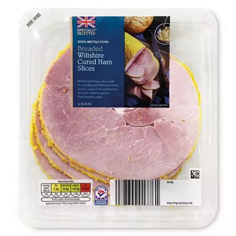 British Breaded Wiltshire Cured Ham 4 Slices Aldi Uk