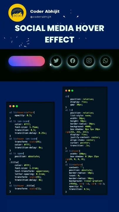 Html And Css Social Media Icons Hover Effect Shorts Css Youtube