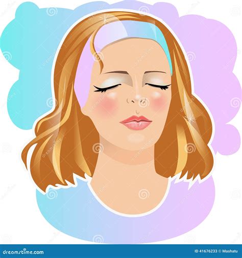 Portrait Of The Dreaming Young Girl Stock Vector Illustration Of