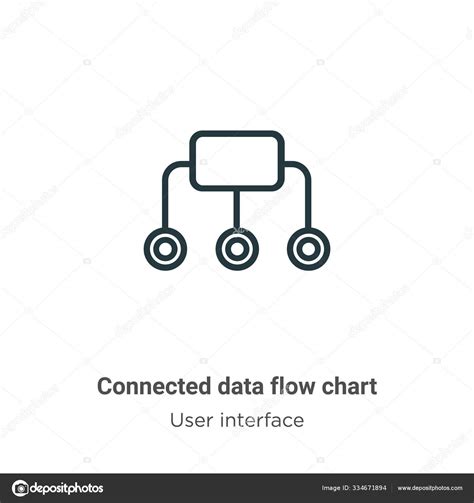 Connected Data Flow Chart Outline Vector Icon Thin Line Black Stock Vector Image By Digital