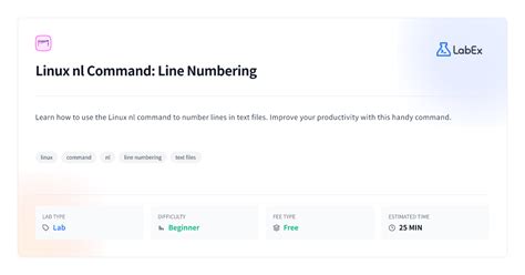 Tutorial Do Comando Linux Numeração De Linhas Com Nl Labex
