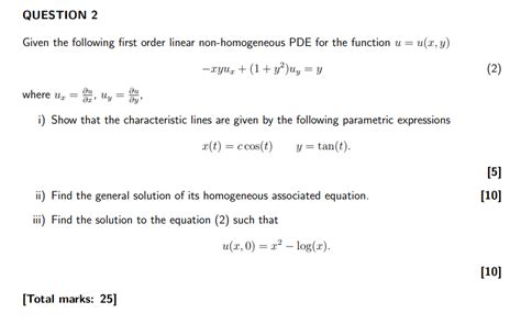 Solved Given The Following First Order Linear