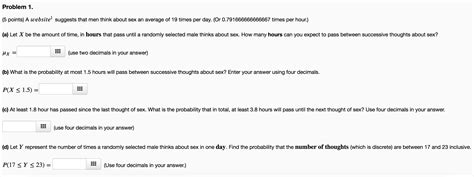 Solved Problem 1 5 Points A Website Suggests That Men