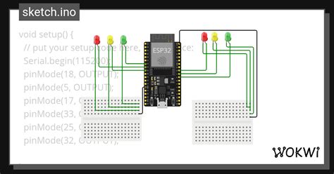 Traffic Two Way Wokwi Esp32 Stm32 Arduino Simulator