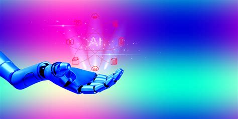 Artificial Intelligence Robotic Arm With Ai Algorithm On Abstract Background 照片檔及更多 Brand Name