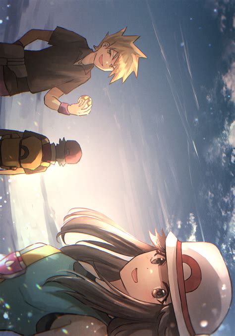 Red Blue Oak And Leaf Pokemon And More Drawn By Shiruko S Ruko Danbooru