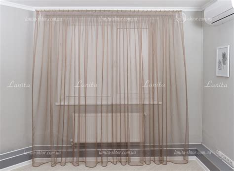 Готовый тюль органза Mexx Too кофейно бронзовый 2 51м 6 0м купить в Украине цены оптом фото