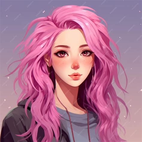Premium Ai Image An Anime Girl With Long Pink Hair