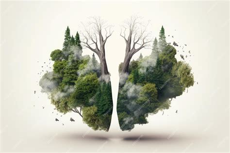 Premium Ai Image Deforestation S Lungs Like Shape Concept For Forest