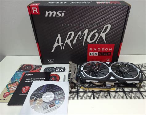 Used MSI Radeon RX 570 8GB ARMOR 8G OC AMD Radeon Graphics Card GPU 8 GB GDDR5 RX570 UBB Threads