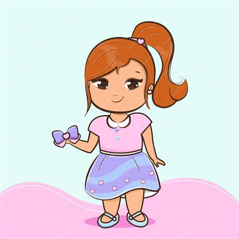 Premium Vector Cartoon Cute Girl Illustration Premium Vector