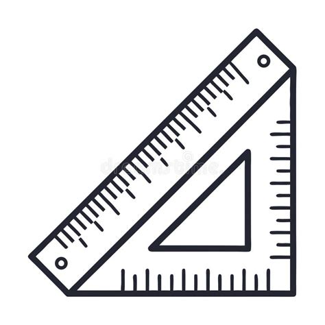 Geometric Triangle Ruler For Precision Measurement And Technical Drawing Applications Stock