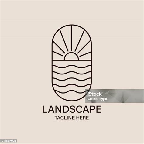 풍경 라인 아트 로고 아이콘 및 기호 벡터 일러스트 레이 션 디자인 0명에 대한 스톡 벡터 아트 및 기타 이미지 0명 경관 관광 Istock