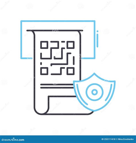 Qr Code Document Line Icon Outline Symbol Vector Illustration