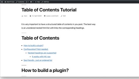 Html Table Of Contents Example
