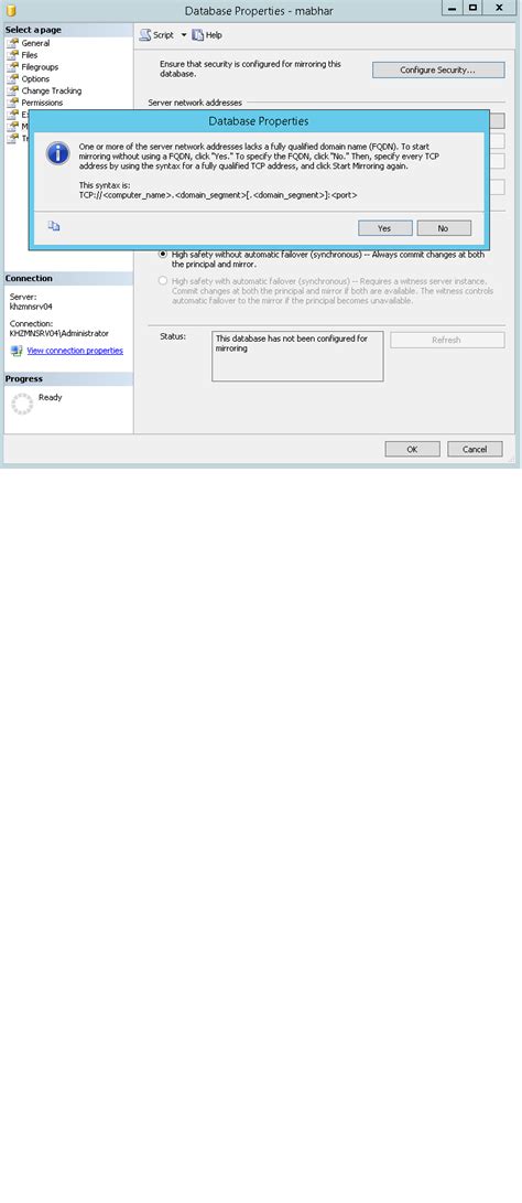 anyone can help me with sql mirror microsoft qanda