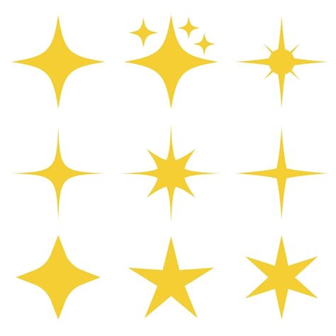 브러시 스트로크 스파클 별 세트 무료 벡터