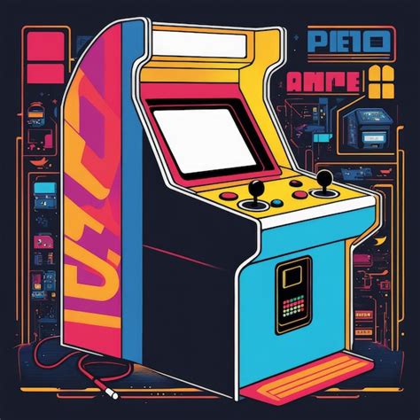 Premium Vector Arcade Game Machine With Retro Arcade Vector Illustration Graphic Design Arcade
