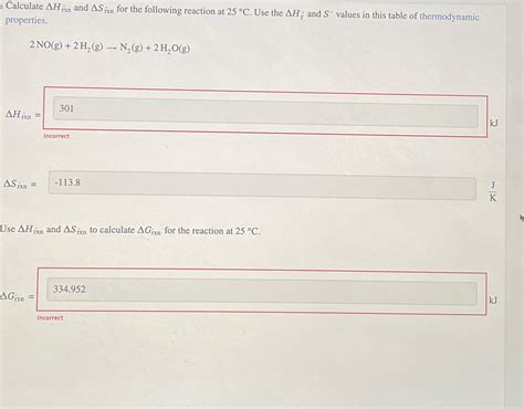 Solved Calculate ΔHrxn and ΔSrxn for the following Chegg com