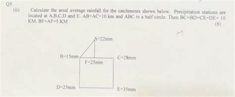 Solved Q Ii Calculate The Areal Average Rainfall For The Chegg Com
