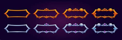 Game Ui Elements With Gold Frame In Medieval Style