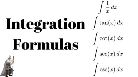 Integration Formulas For 1 X Tan X Cot X Sec X Csc X Youtube