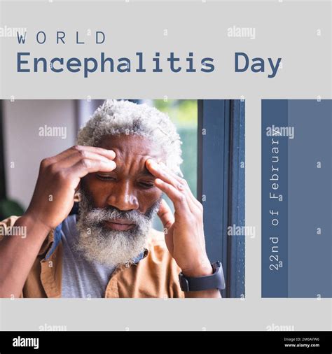 Image Of World Encephalitis Day And Senior African American Man With