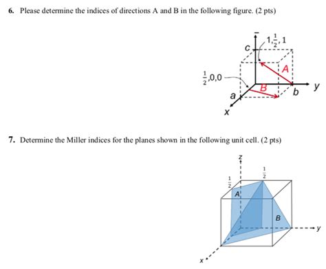 Solved 6 Please Determine The Indices Of Directions A And B