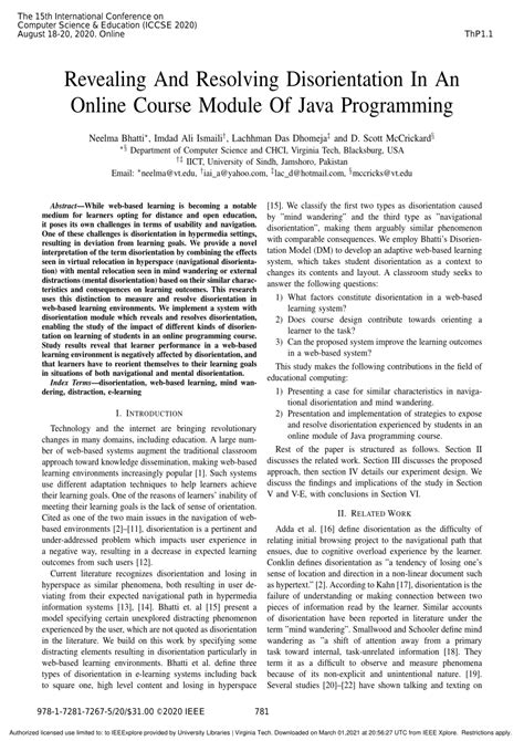 Pdf Revealing And Resolving Disorientation In An Online Course Module Of Java Programming