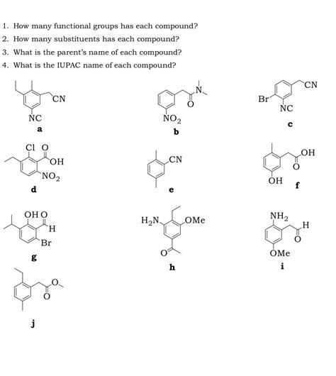 Solved How Many Functional Groups Has Each Compound Chegg
