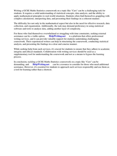 Gcse Maths Statistics Coursework Cars Pdf Fuel Economy In Automobiles Statistics