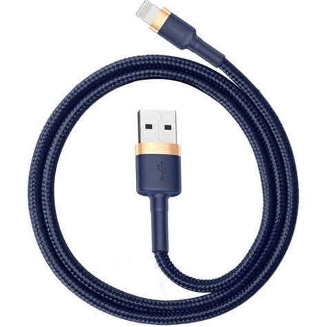 ᐉ Кабель для зарядки телефона смартфона Baseus Usb Lightning 1 5 A 2 м Синий Золотистый Calklf