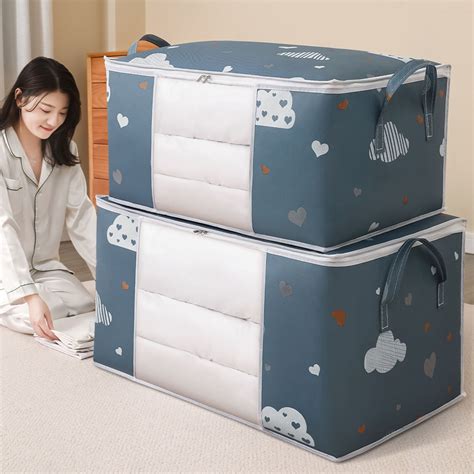 Latrodar Storage Containers For Clothes Double Zipper Travel Organizer Bags Bedroom Dorm