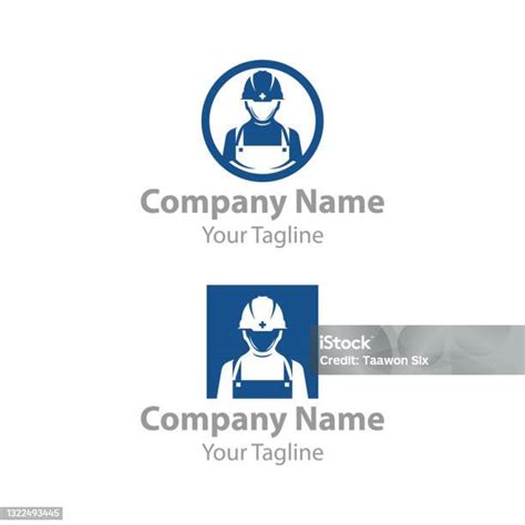 건설 노동자 로고 템플릿 디자인 벡터 엠블럼 디자인 개념 창조적 인 기호 아이콘 0명에 대한 스톡 벡터 아트 및 기타 이미지