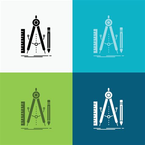 Build Design Geometry Math Tool Icon Over Various Background Glyph Style Design Designed