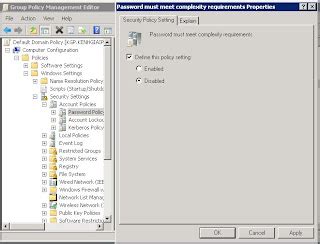 Windows Enable Or Disable Password Complexity On Windows Server 2008