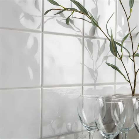 Innocence White Bumpy Gloss Tile 15x15 Walls And Floors