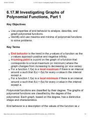 M Lesson Investigating Graphs Of Polynomial Functions Part Pdf PM