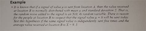 Exampleit Is Known That If A Signal Of Value μ ﻿is