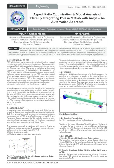 Pdf Aspect Ratio Optimization And Modal Analysis Of Plate By