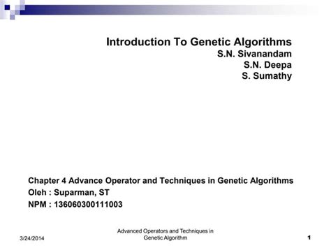 Introduction To Genetic Algoritms Pdf