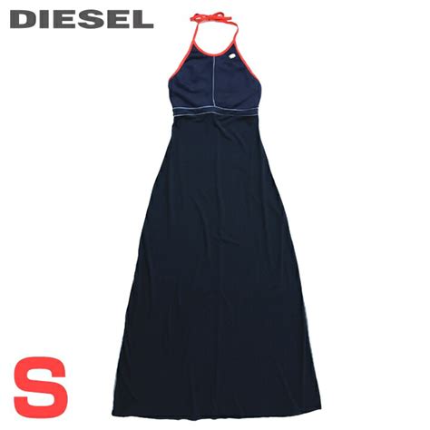 【楽天市場】★diesel ディーゼル レディース★ホルターネック スリムフィット ストレッチ ノースリーブマキシワンピース【d Maxim】【サイズs】【ネイビー】die L T F4
