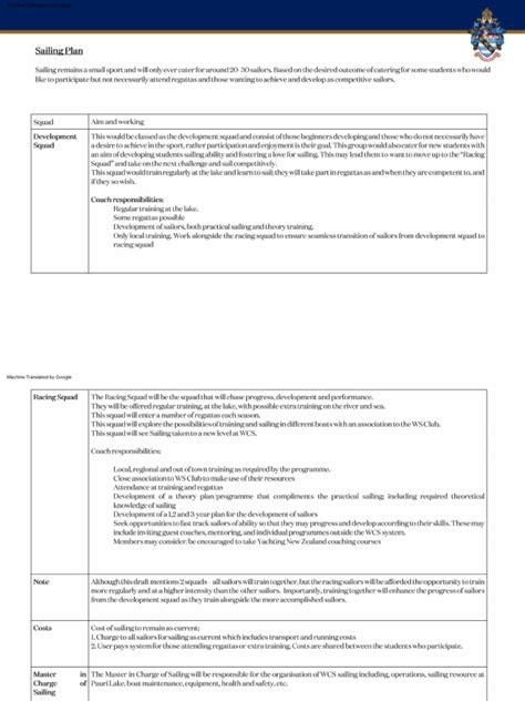 Sailing Plan Pdf