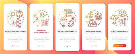 Startup Lifecycle Stages Onboarding Vector Template Development Company